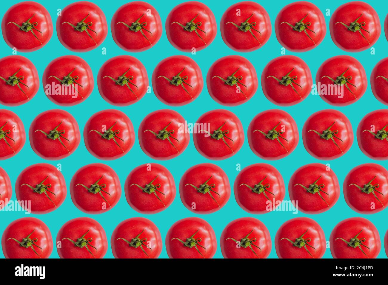 Abstract summer tomato (tomatoes) pattern on a light blue background ...