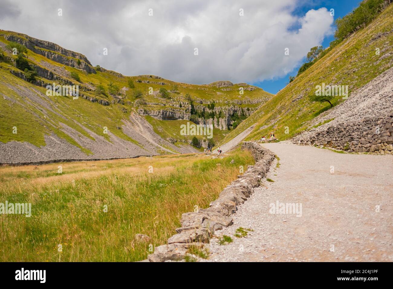 Dramatic view of the nature geological wonder of Malham Cove in the ...