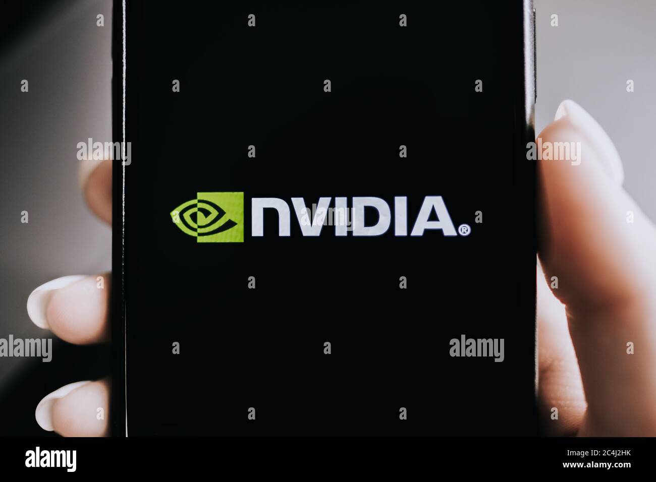 NVIDIA logo on the smartphone screen Stock Photo - Alamy