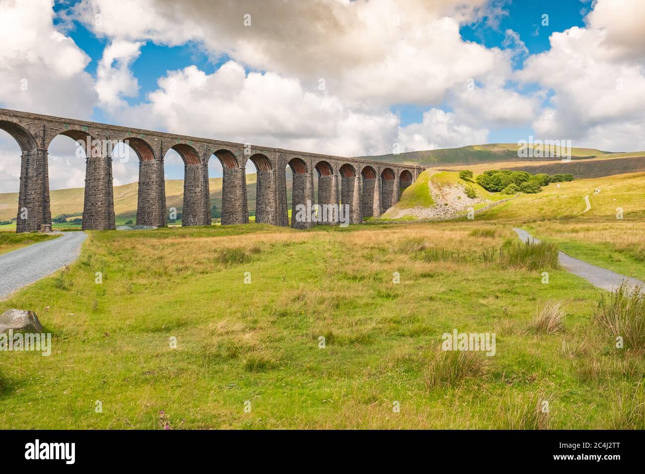 Famous Ribble Valley viaduct railway crossing seen in all its glory ...