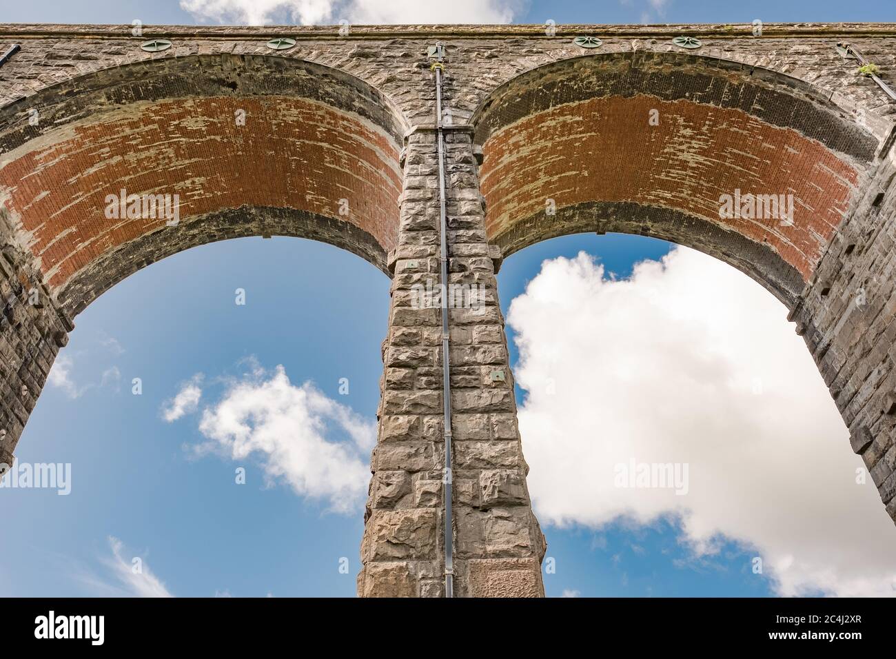 Famous Ribble Valley viaduct railway crossing showing detail of the ...