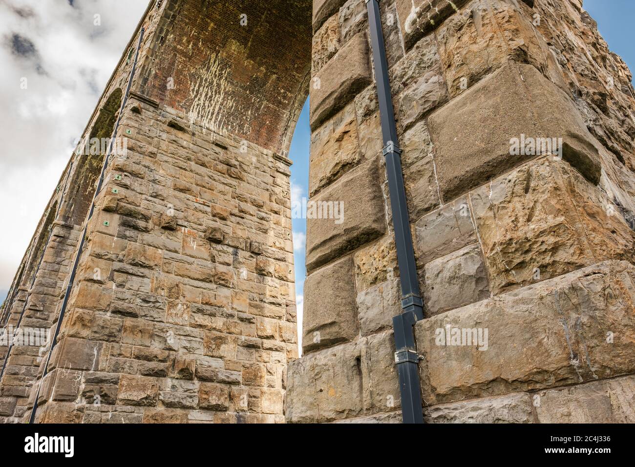 Famous Ribble Valley viaduct railway crossing showing detail of the ...