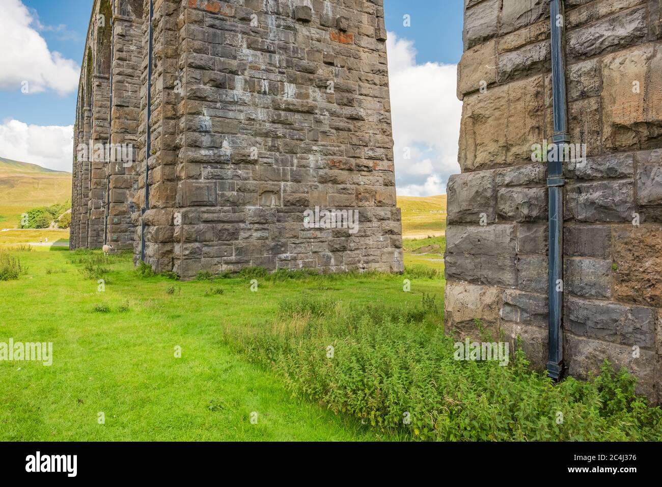 Famous Ribble Valley viaduct railway crossing showing detail of the ...