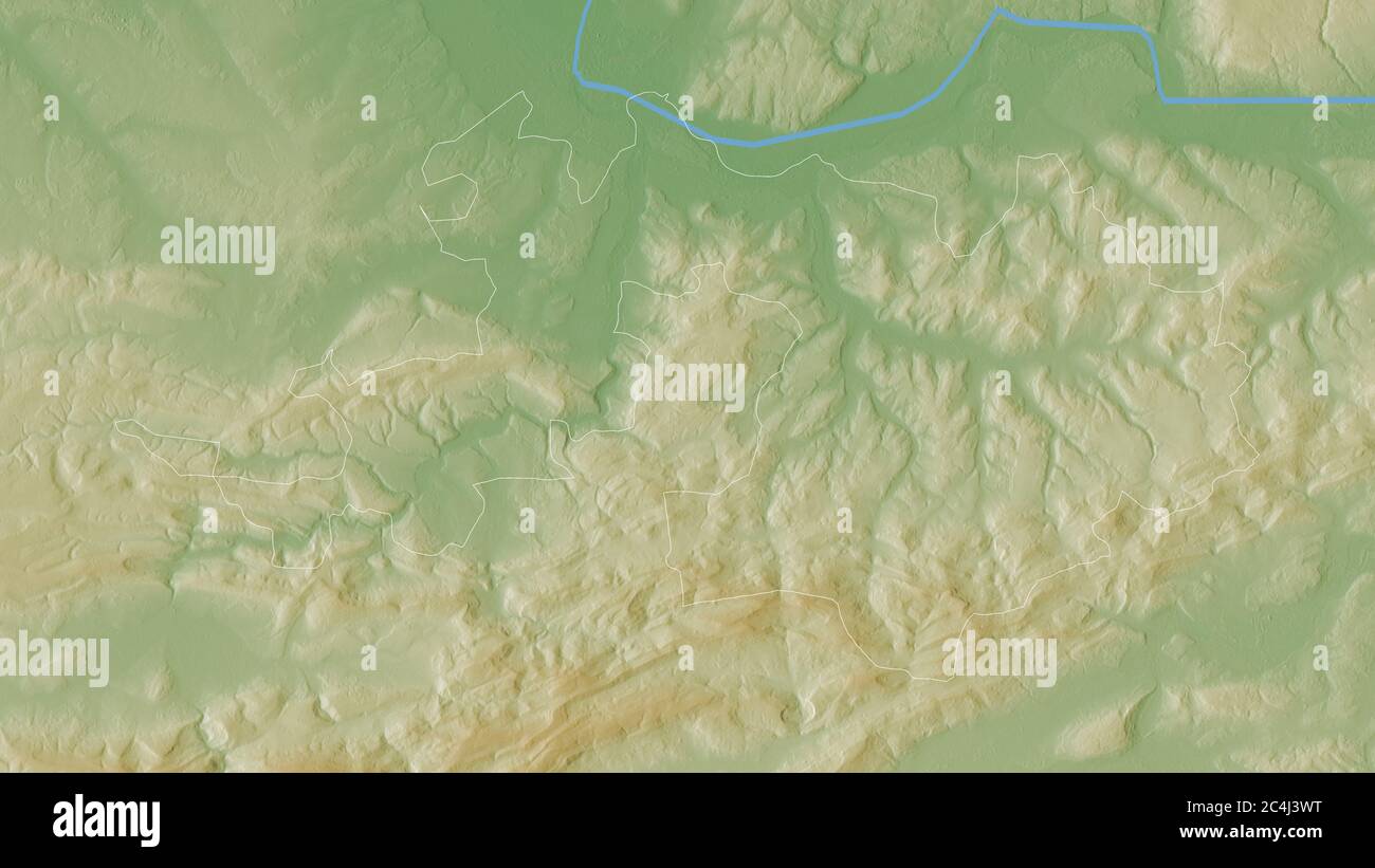 Basel-Landschaft, canton of Switzerland. Colored shader data with lakes ...