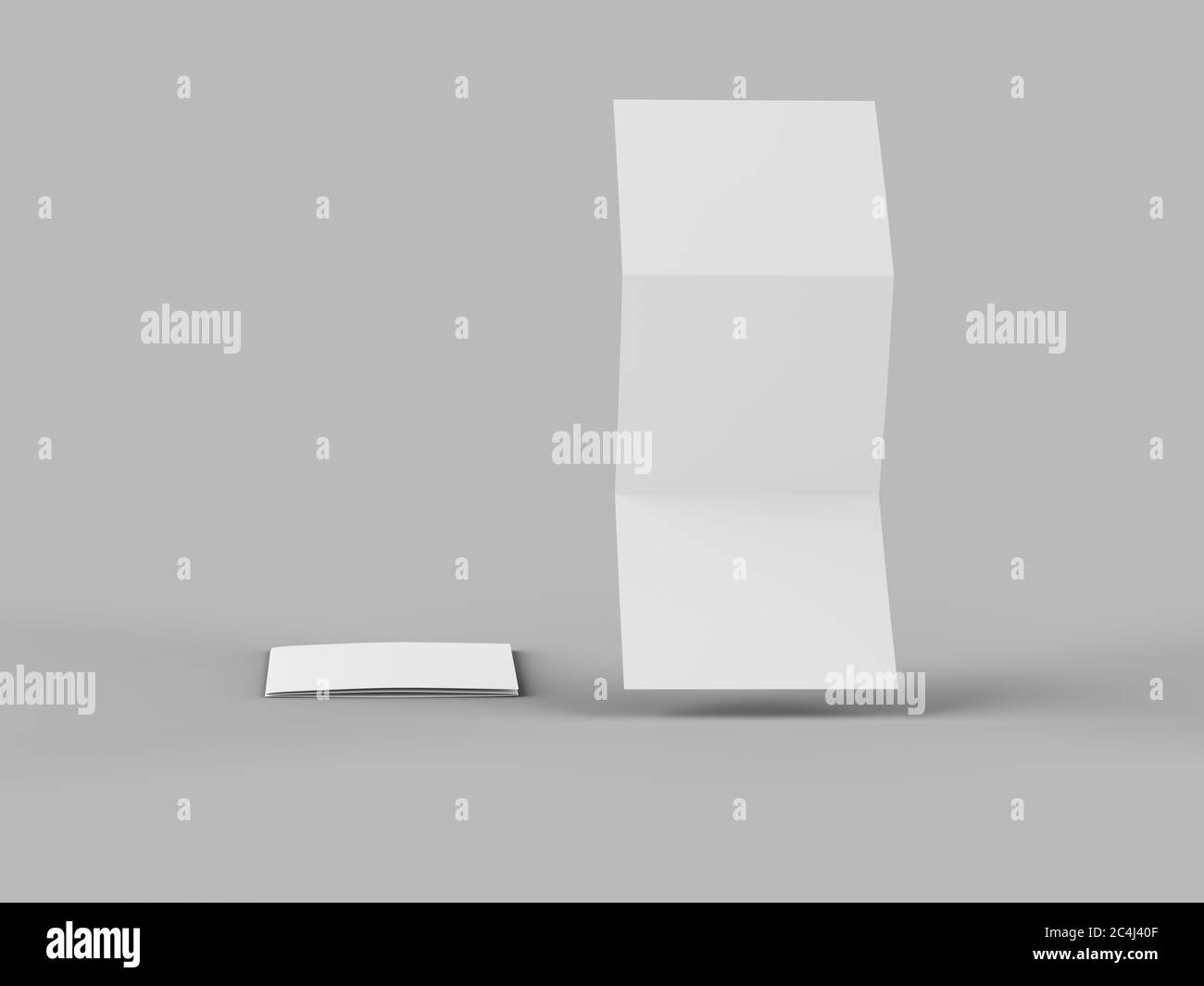 Open tri-folded leaflet in square format Stock Photo - Alamy