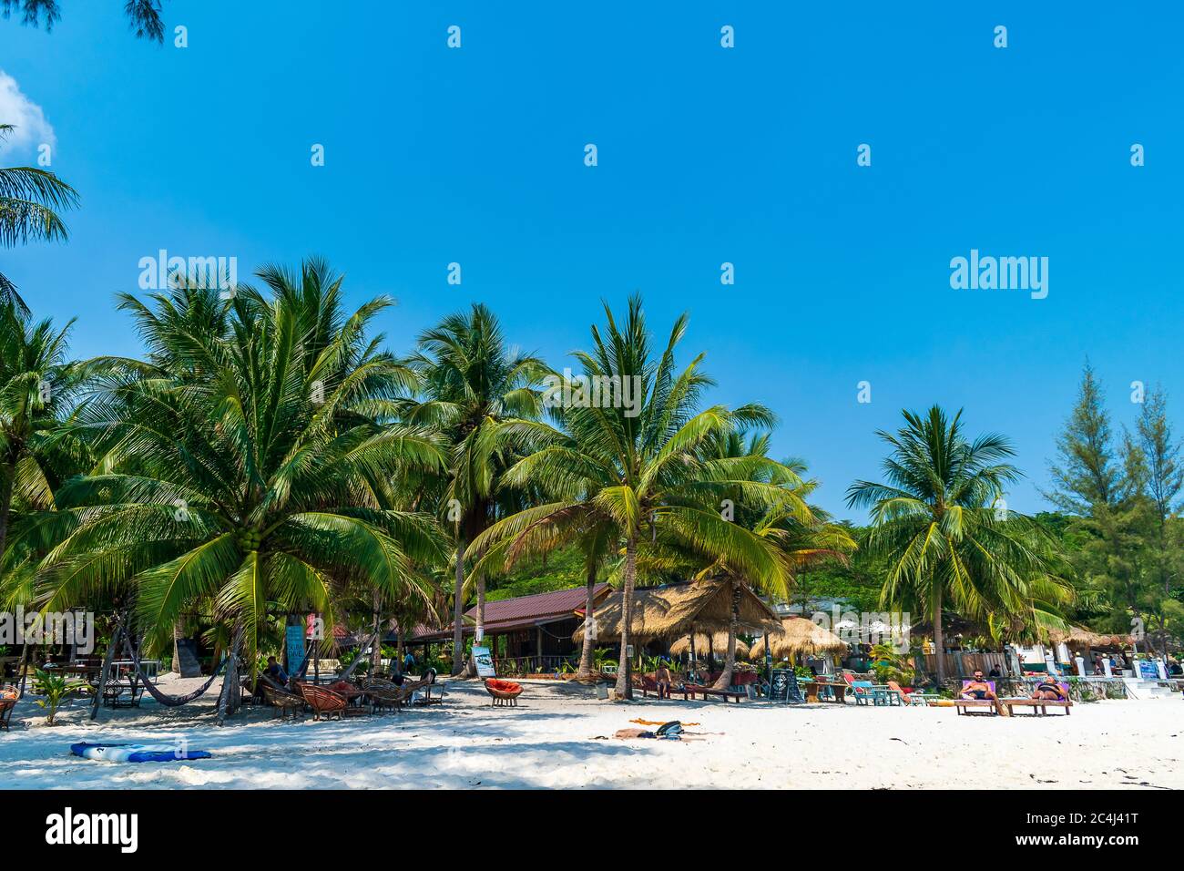 Coconut Beach, Koh Rong, Cambodia- Feb, 2020 : a beautiful sunny day on ...