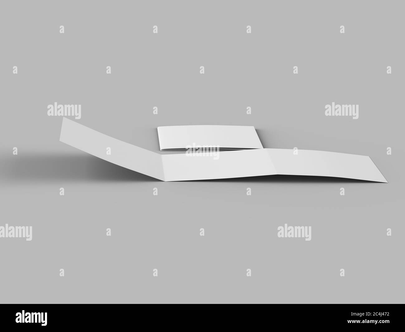 Open tri-folded leaflet in square format Stock Photo - Alamy