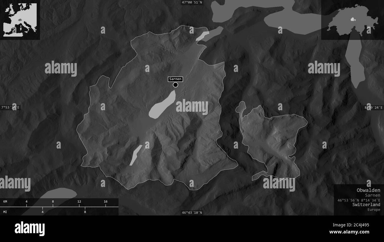 Map of obwalden Black and White Stock Photos & Images - Alamy