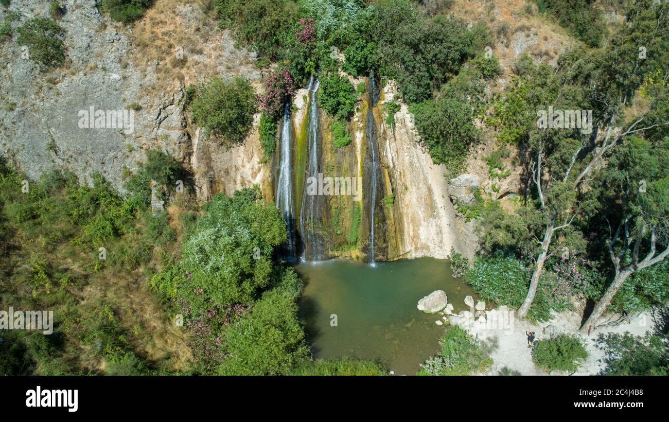 Ayun Stream Nature Reserve A waterfall from the Jordan River sources on ...