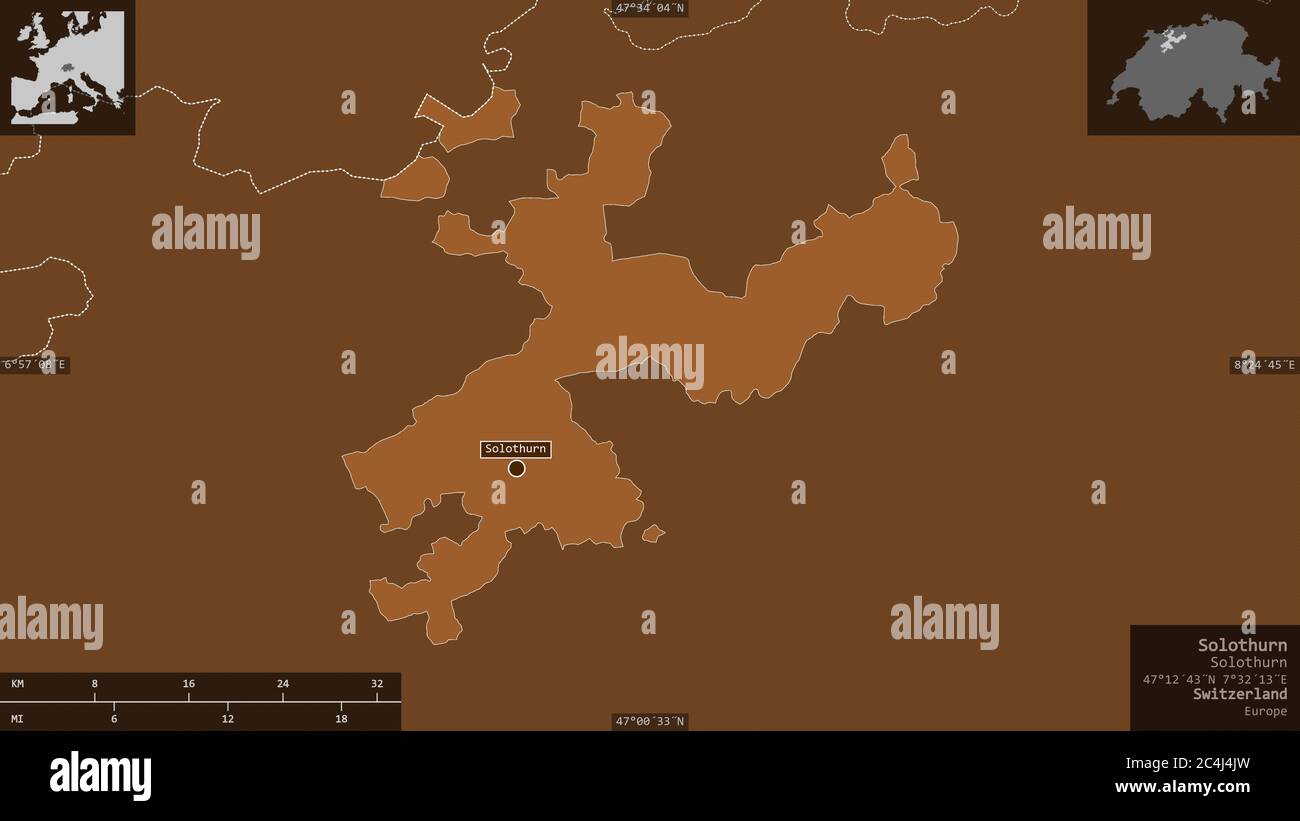 Solothurn, canton of Switzerland. Patterned solids with lakes and ...