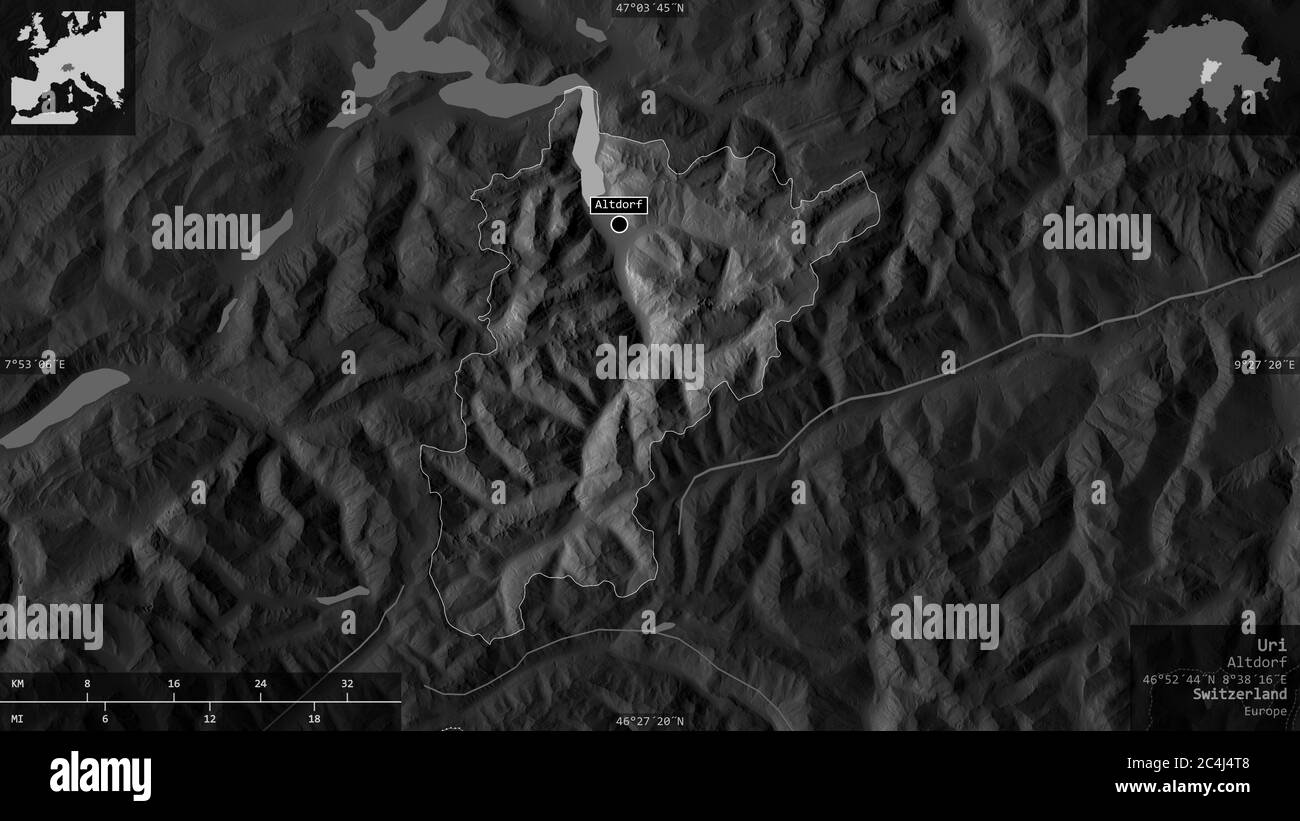 Map of uri Black and White Stock Photos & Images - Alamy