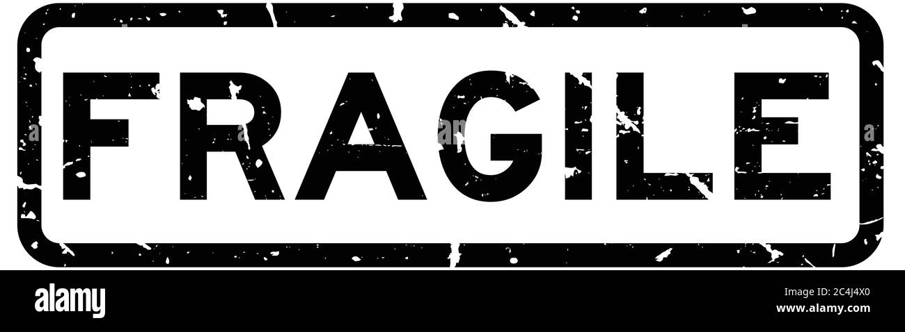 Grunge black fragile word square rubber seal stamp on white background Stock Vector Image & Art ...