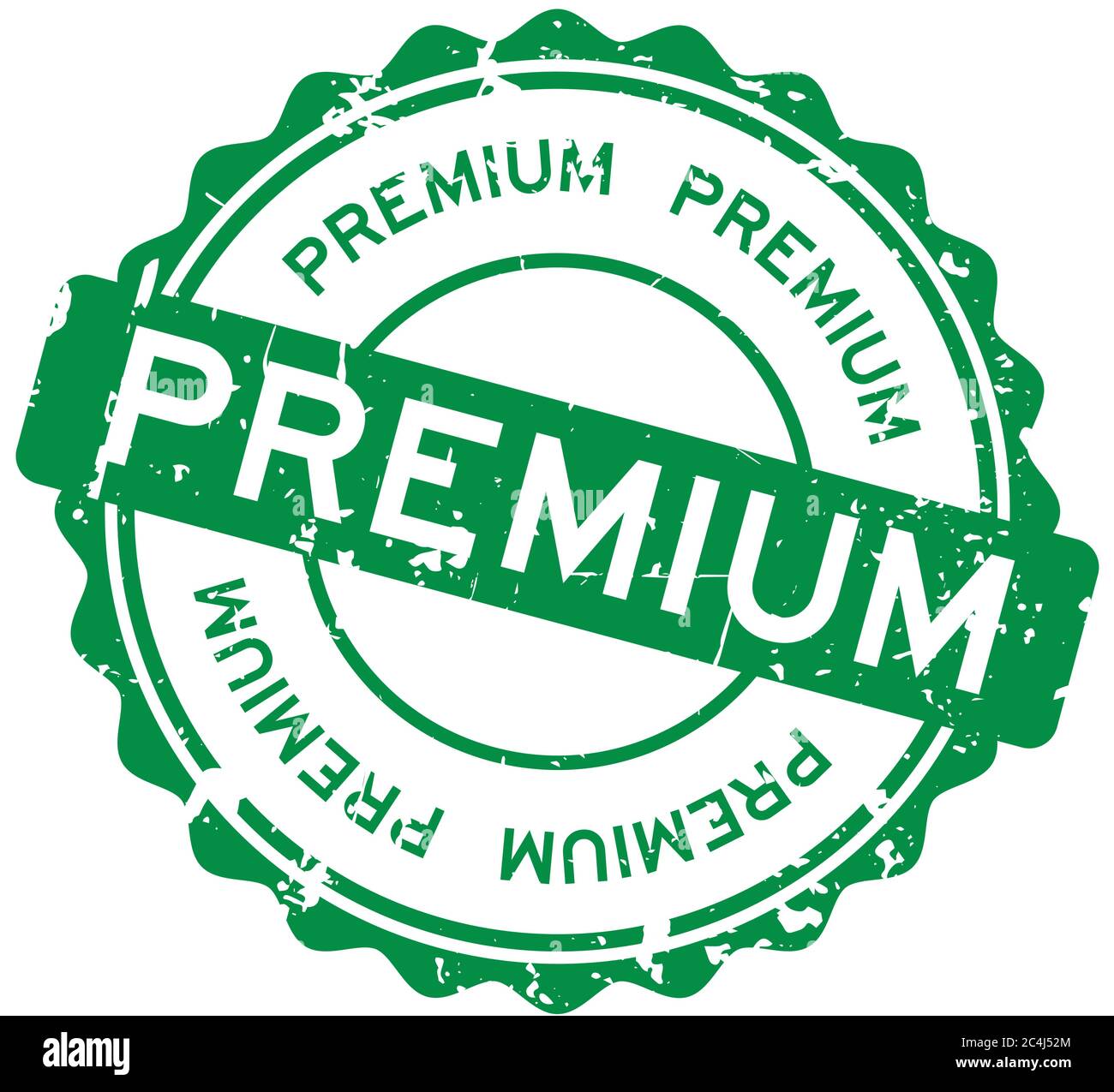 Grunge green premium round rubber seal stamp on white background Stock ...