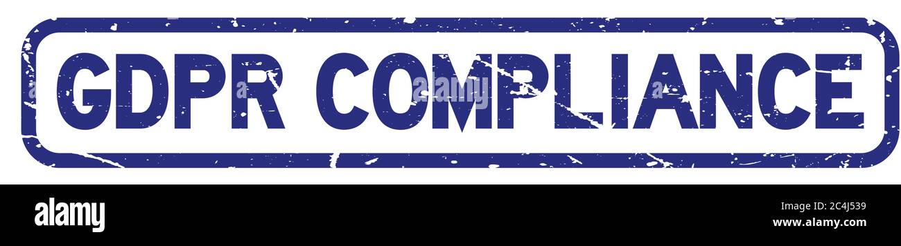 Grunge blue GDPR (General Data Protection Regulation) compliance square ...