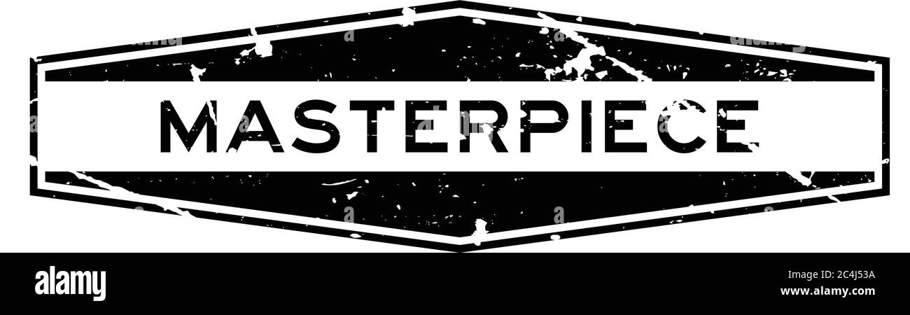 Grunge masterpiece wording hexagon rubber seal stamp on white ...