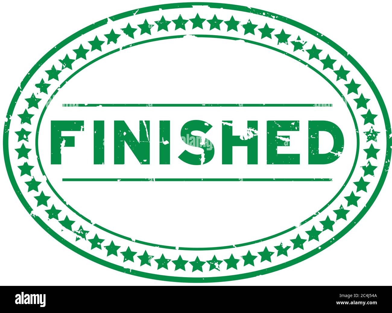 Grunge green finished oval rubber seal stamp on white background Stock ...