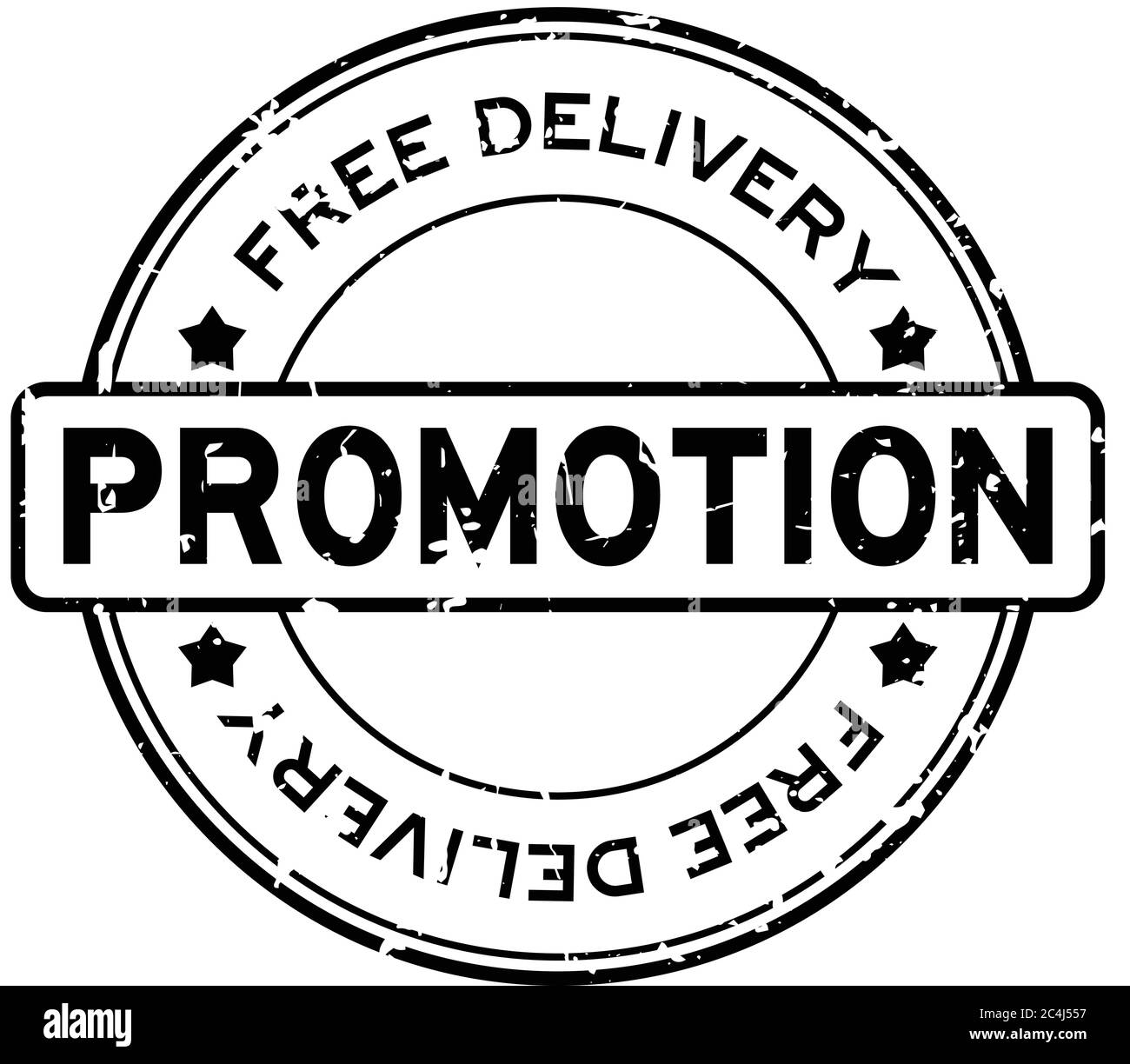 Grunge black promotion free delivery round rubber seal business stamp ...
