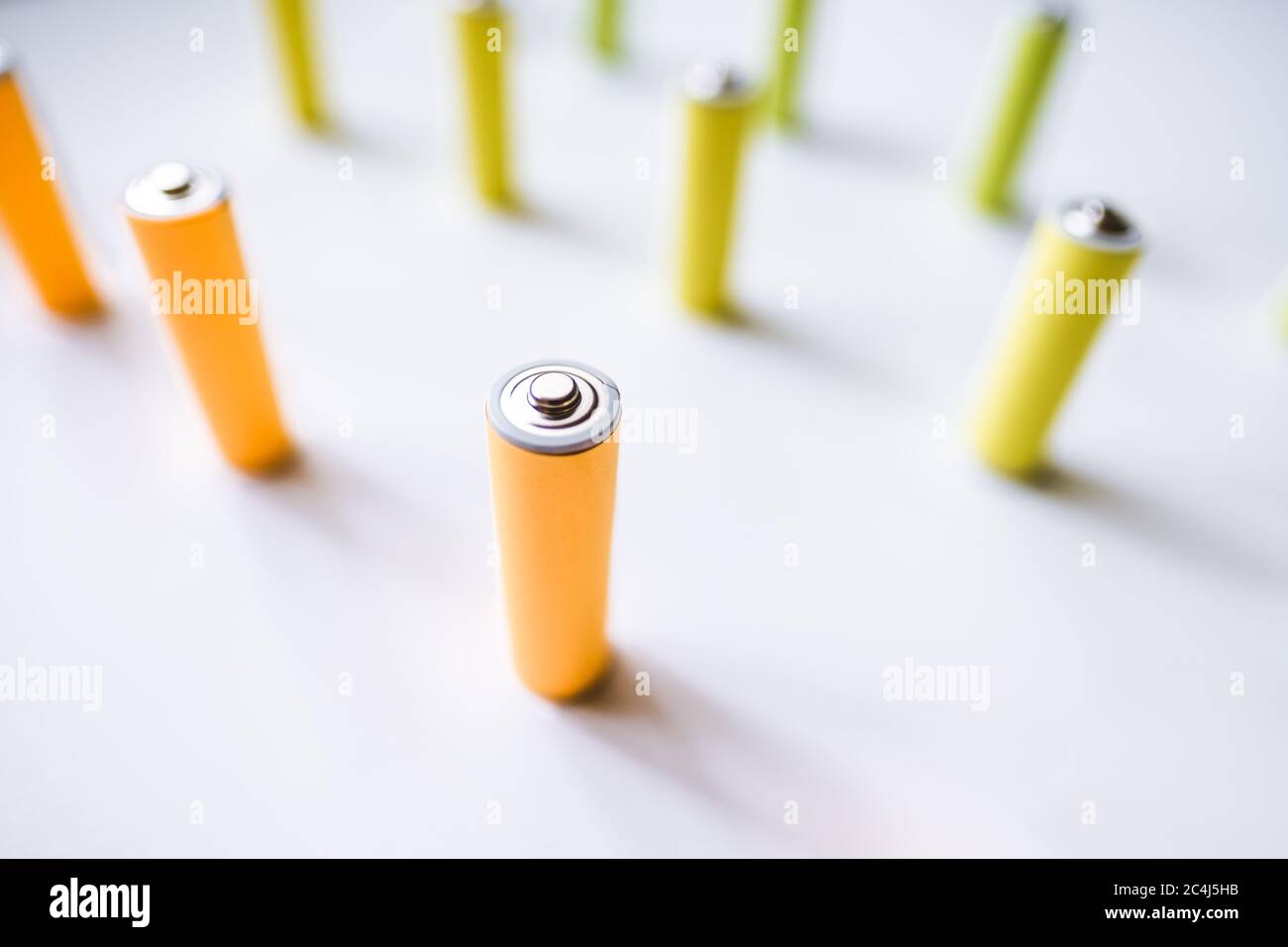 Abstract background with colored salt batteries Stock Photo - Alamy