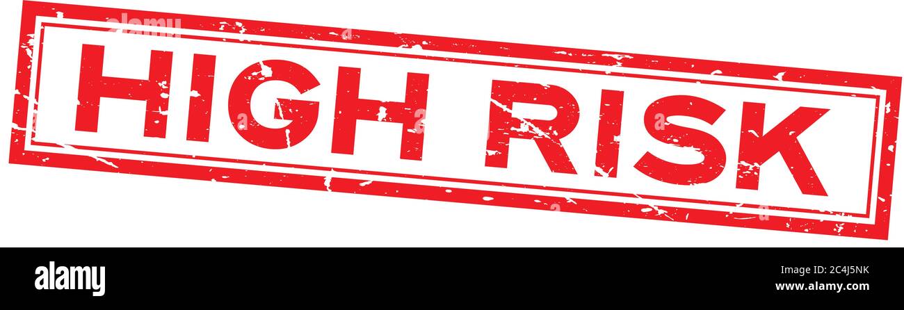 Grunge red high risk word square rubber seal stamp on white background Stock Vector Image & Art ...