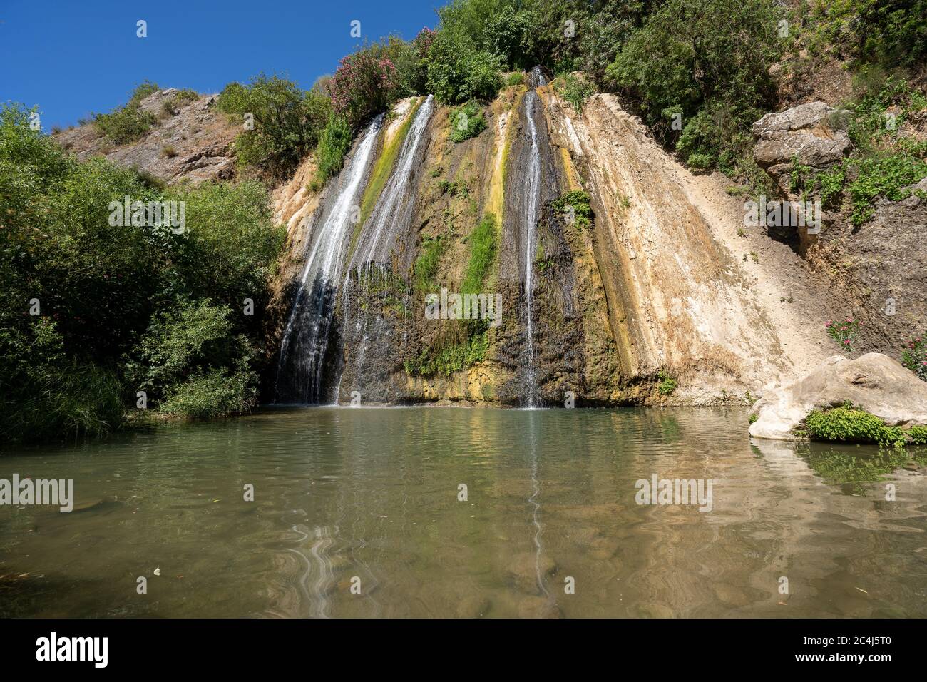 Ayun Stream Nature Reserve A waterfall from the Jordan River sources on ...
