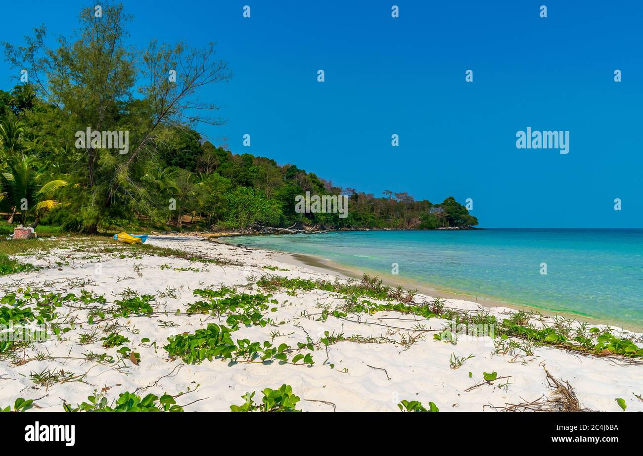 Coconut Beach, Koh Rong, Cambodia- Feb, 2020 : a beautiful sunny day on ...