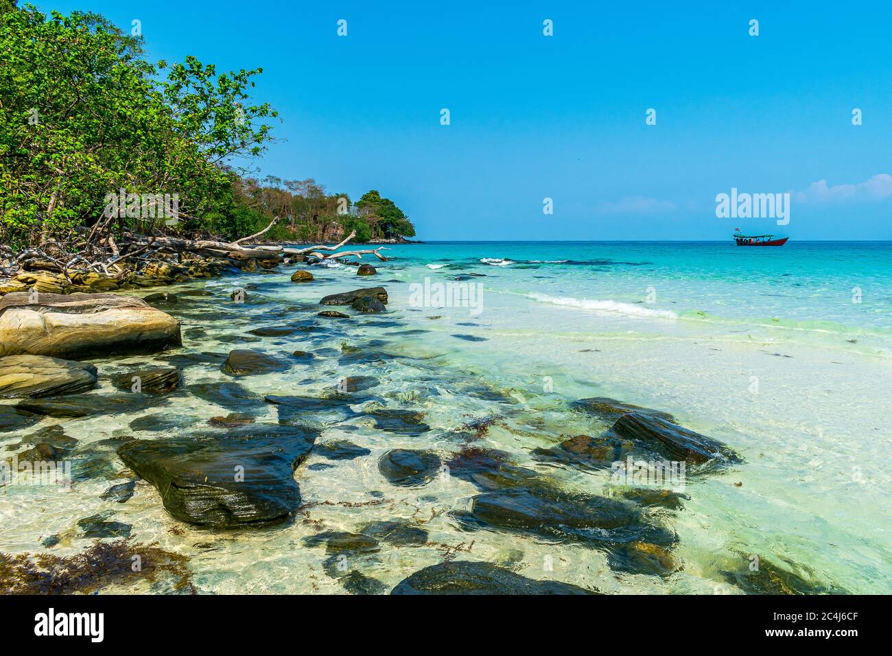 Coconut Beach, Koh Rong, Cambodia- Feb, 2020 : a beautiful sunny day on ...