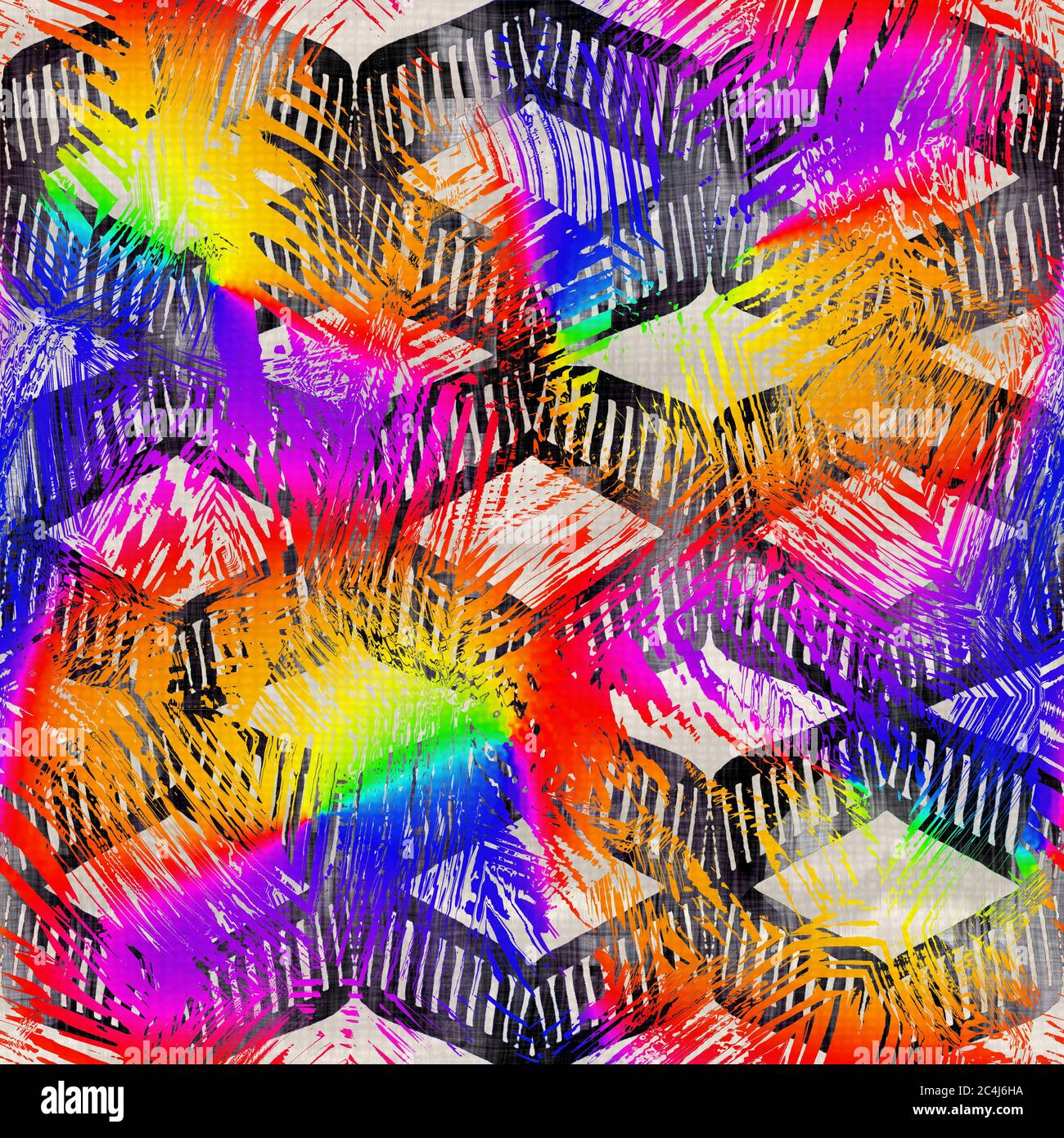 Seamless vibrant rainbow painted texture. Bold psychedelic neon ...