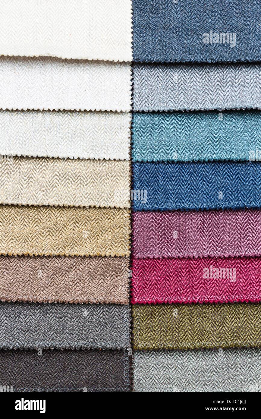 multi color fabric texture samples Stock Photo - Alamy