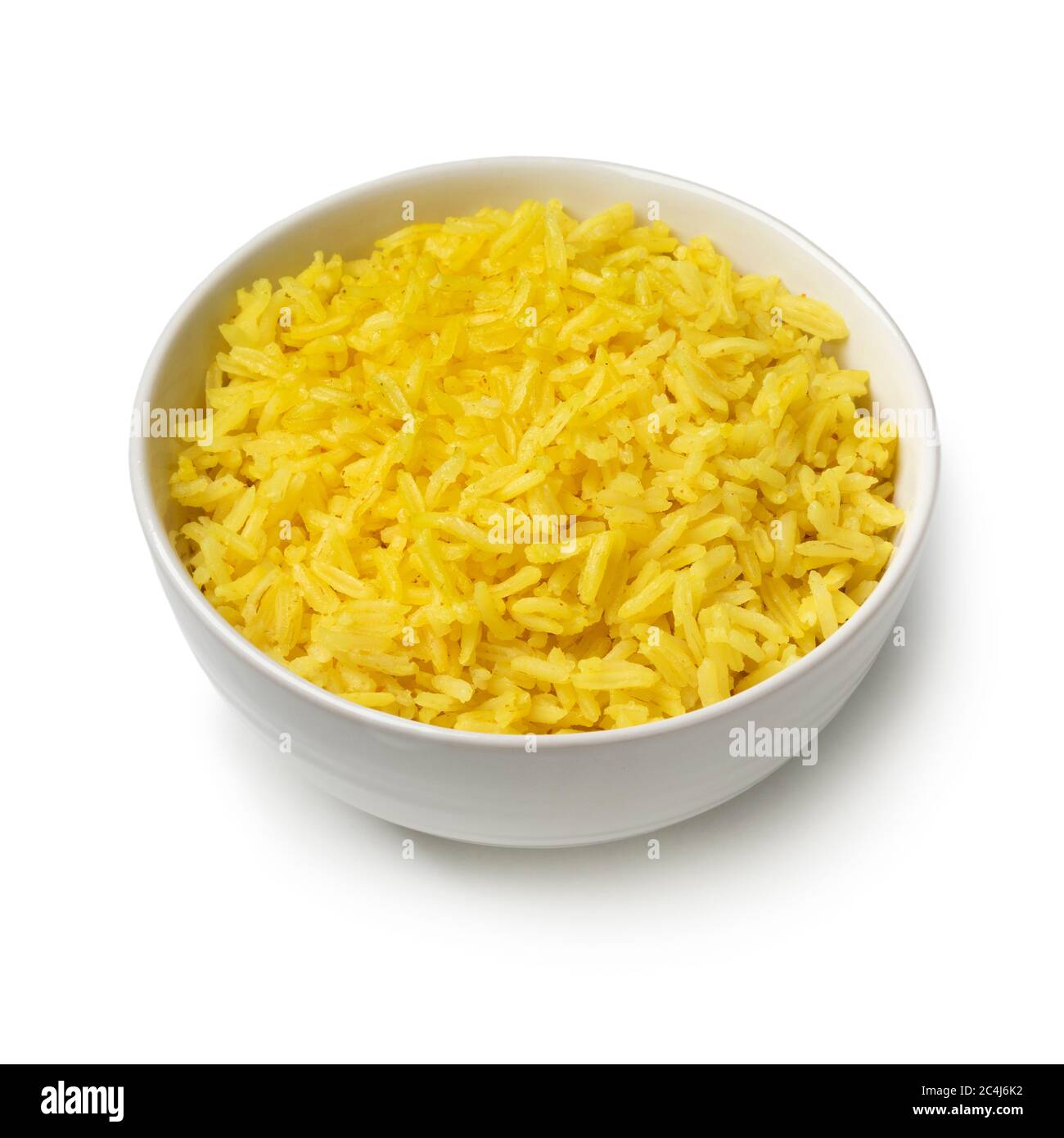 Bowl with healthy aromatic yellow turmeric rice for a meal isolated on ...