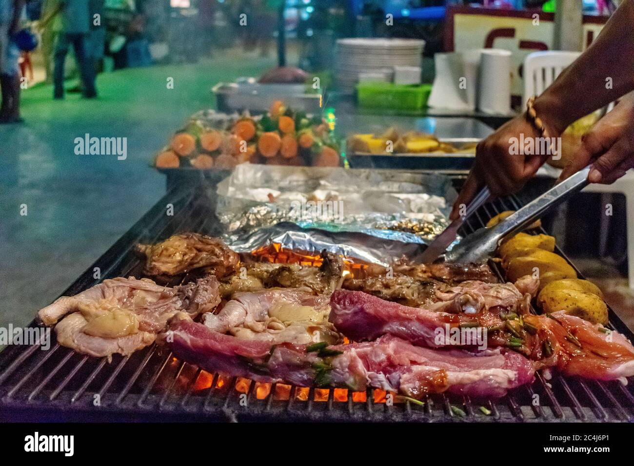 Street food vendor, Koh Touch, Koh Rong, Cambodia Stock Photo - Alamy