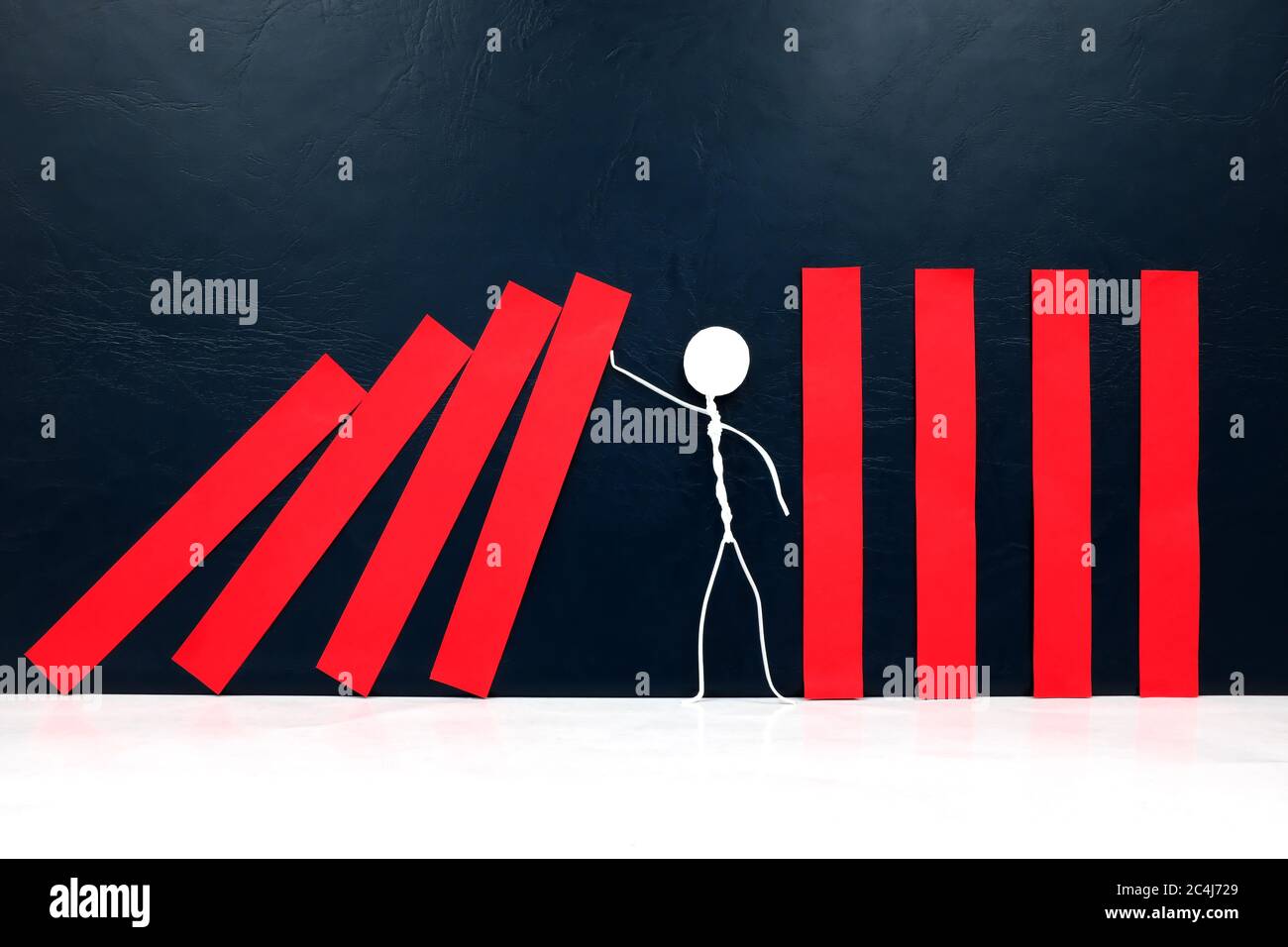 Crisis management and business continuity concept. Human stick figure ...
