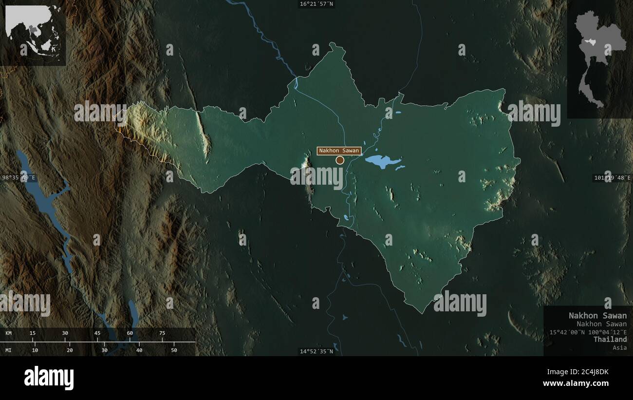 Nakhon sawan outline map hi-res stock photography and images - Alamy