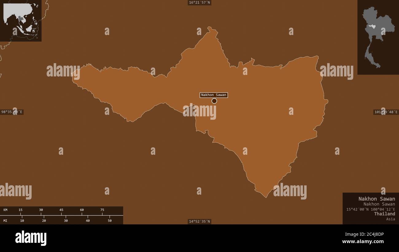 Nakhon sawan outline map hi-res stock photography and images - Alamy