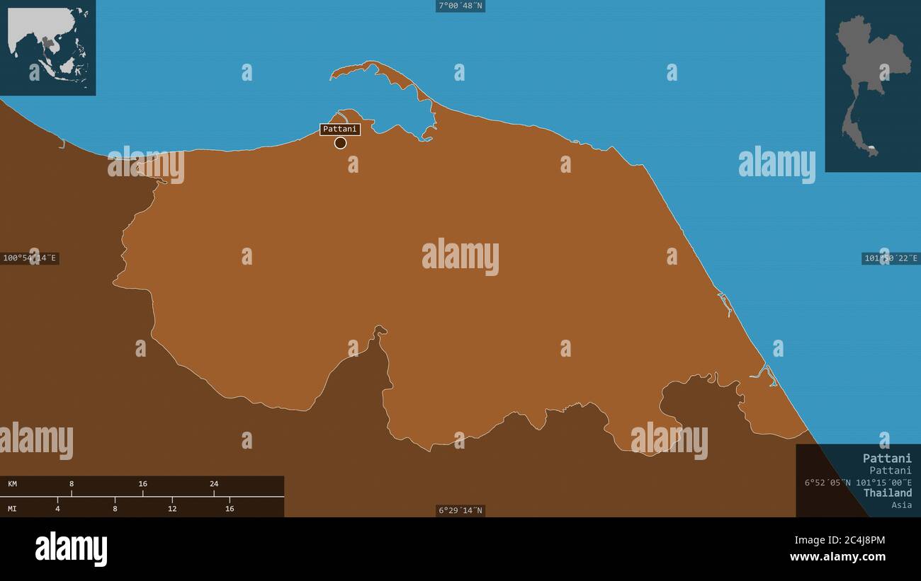 Pattani outline map hi-res stock photography and images - Alamy