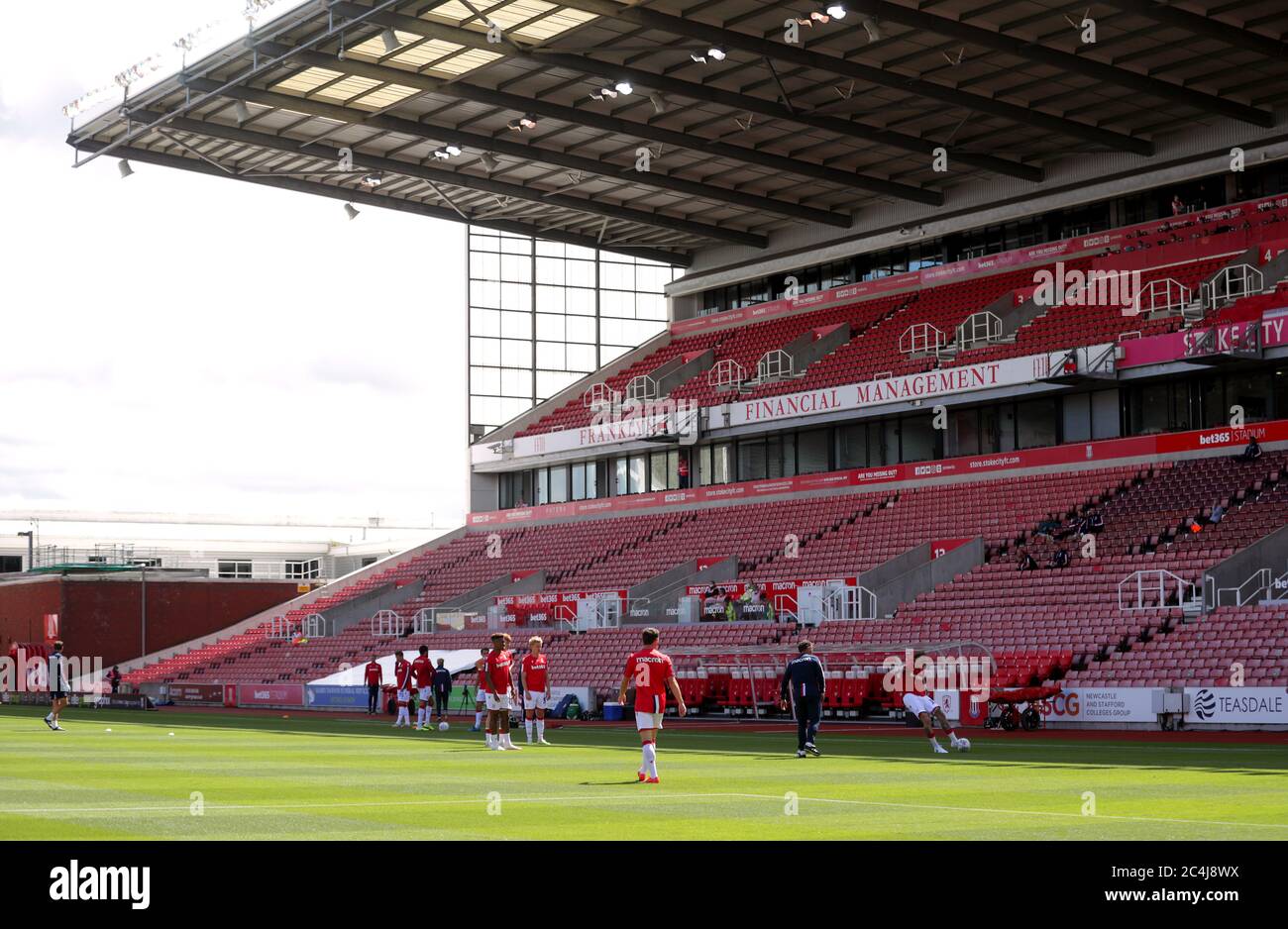 General view as Stoke City warm up before the Sky Bet Championship ...