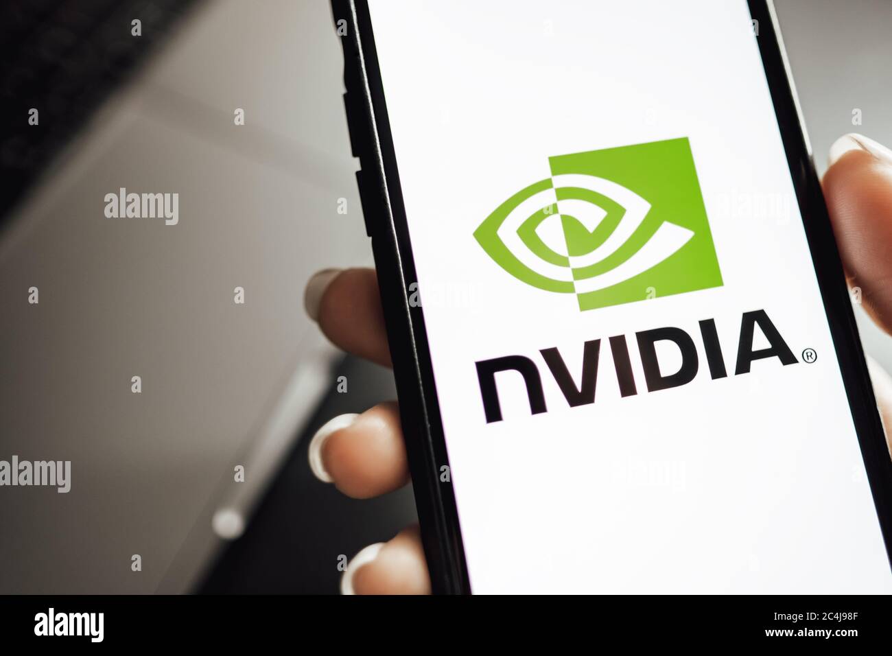 NVIDIA logo on the smartphone screen Stock Photo - Alamy