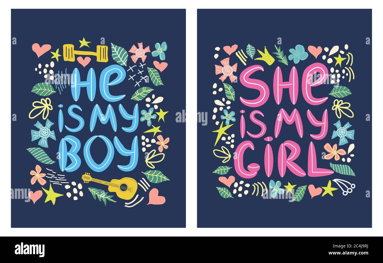 Quote pair print for a hetero couple. He is my boy, she is my girl ...