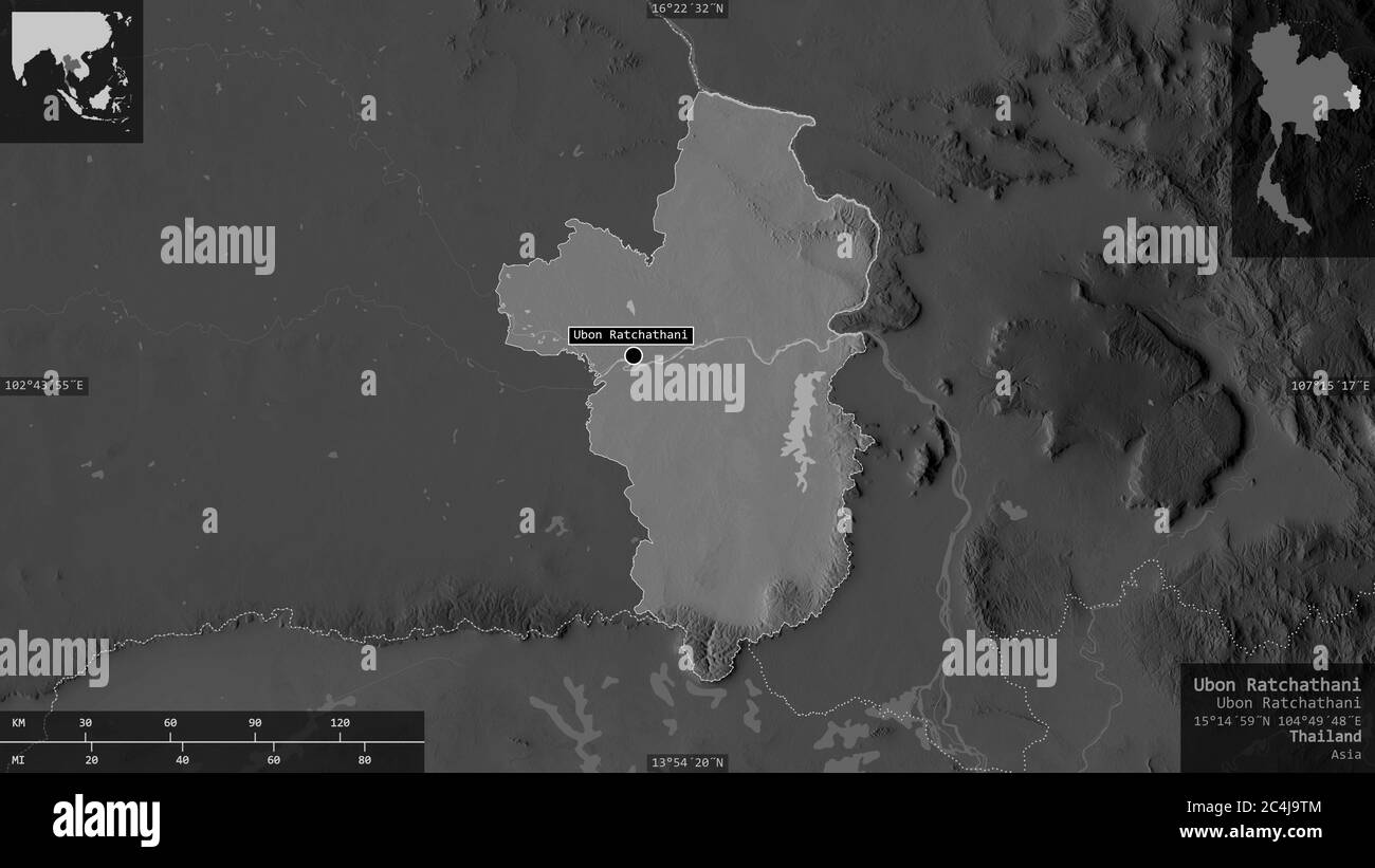 Map of ubon ratchathani Black and White Stock Photos & Images - Alamy