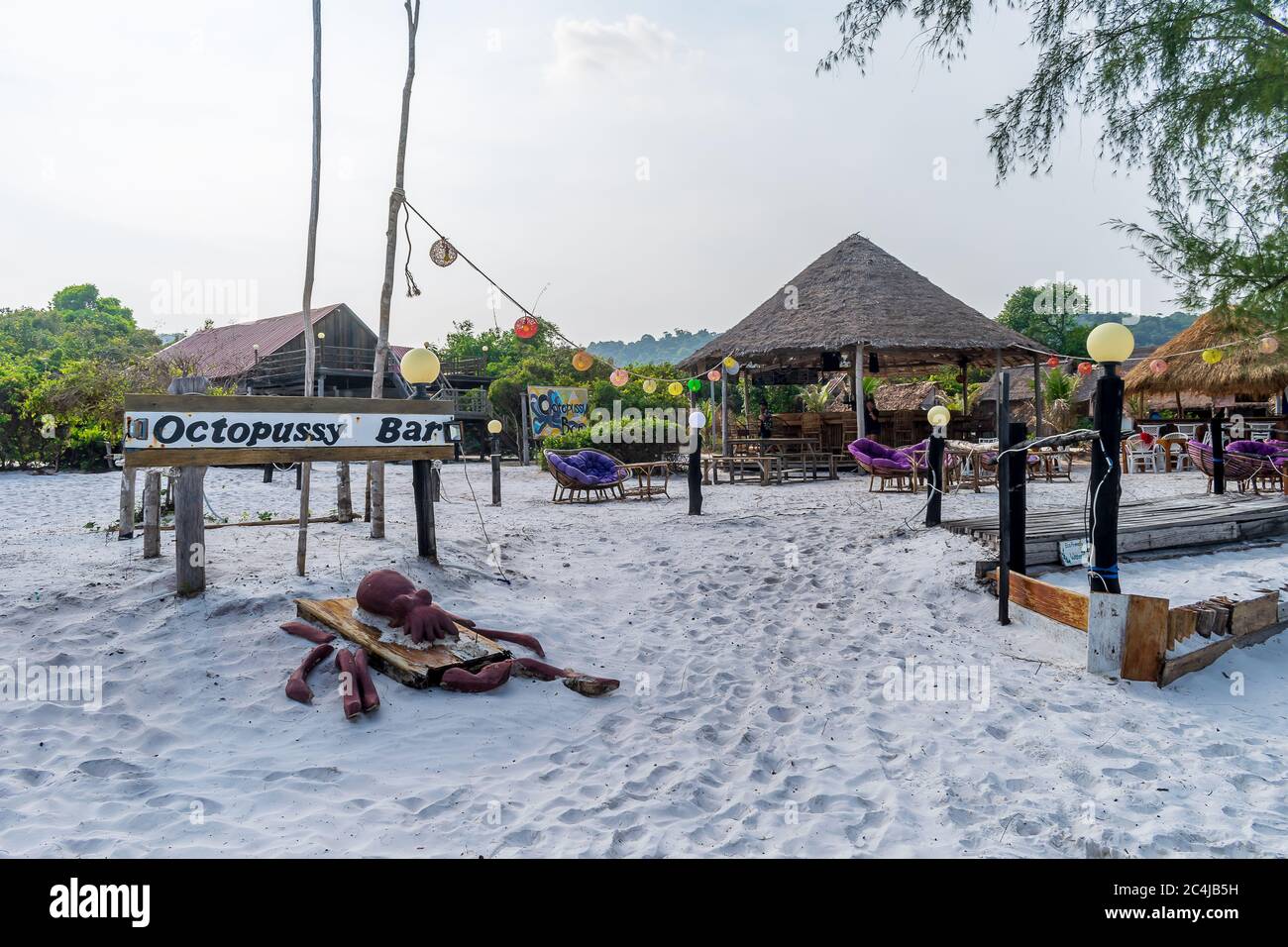 Saracen Bay Beach, Koh Rong Sanloem, Cambodia- Feb, 2020 : the entrance ...