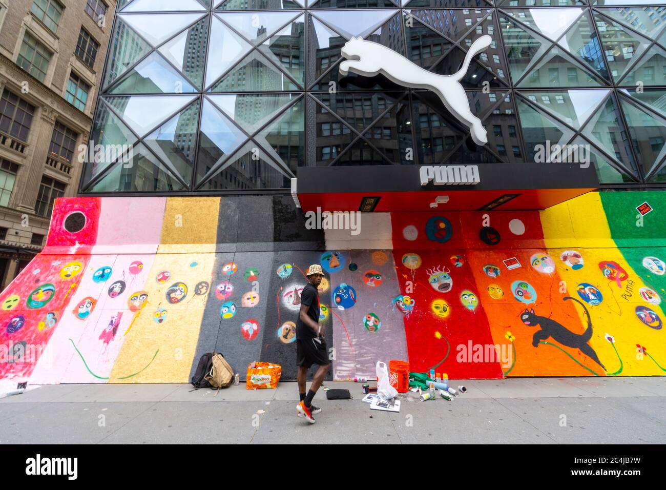 Artists paint murals to protest George Floyd's murder Stock Photo - Alamy