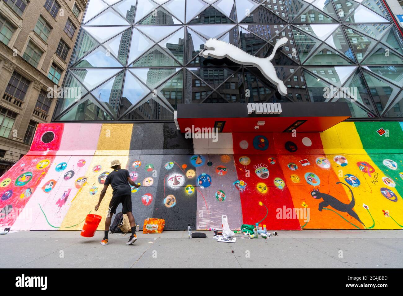 Artists paint murals to protest George Floyd's murder Stock Photo - Alamy