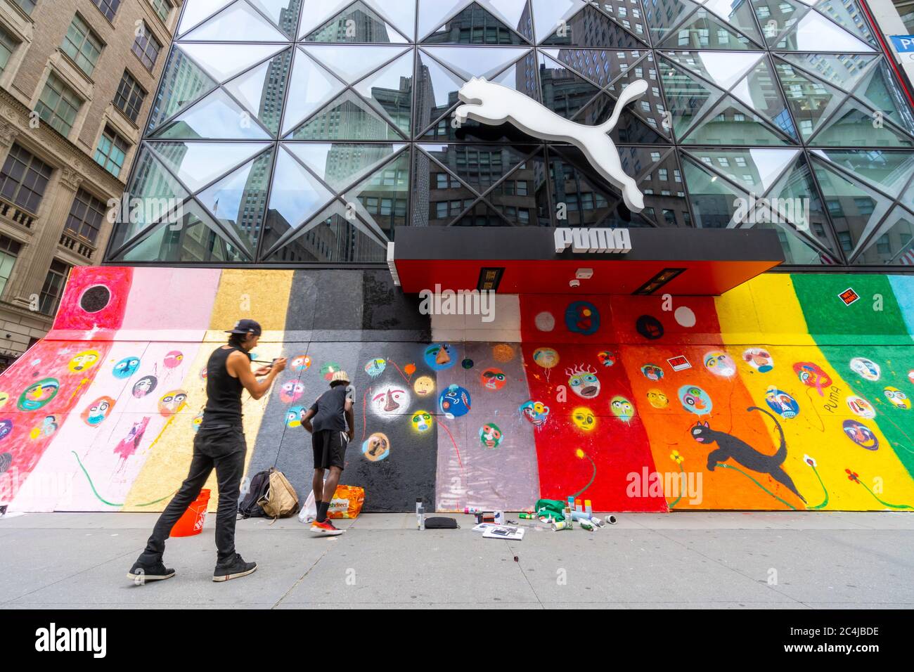 Artists paint murals to protest George Floyd's murder Stock Photo - Alamy