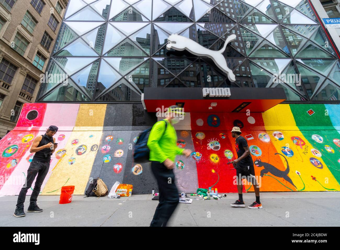 Artists paint murals to protest George Floyd's murder Stock Photo - Alamy