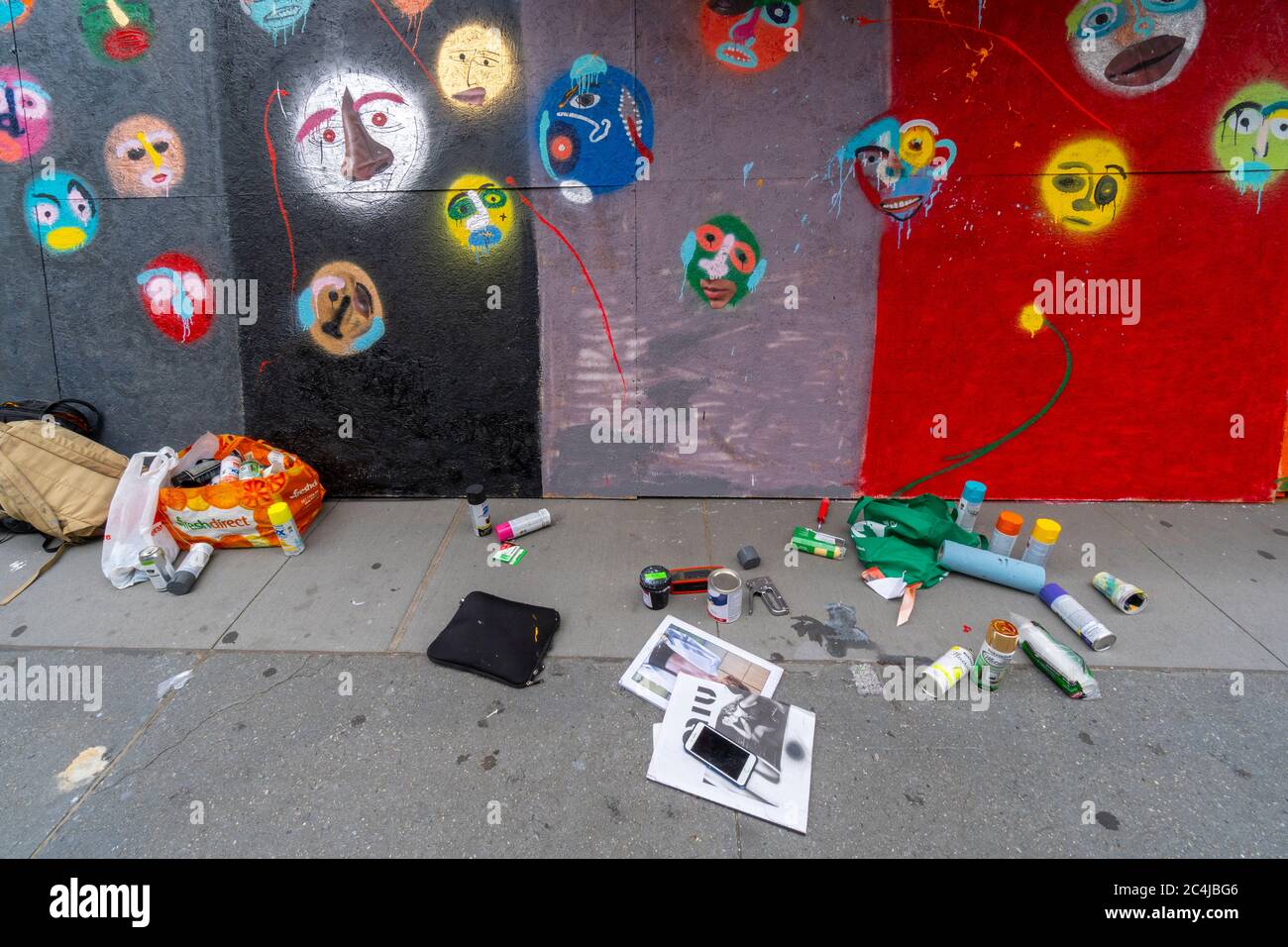 Artists paint murals to protest George Floyd's murder Stock Photo - Alamy