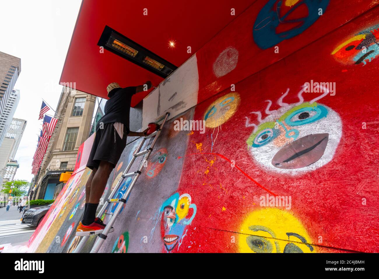 Artists paint murals to protest George Floyd's murder Stock Photo - Alamy