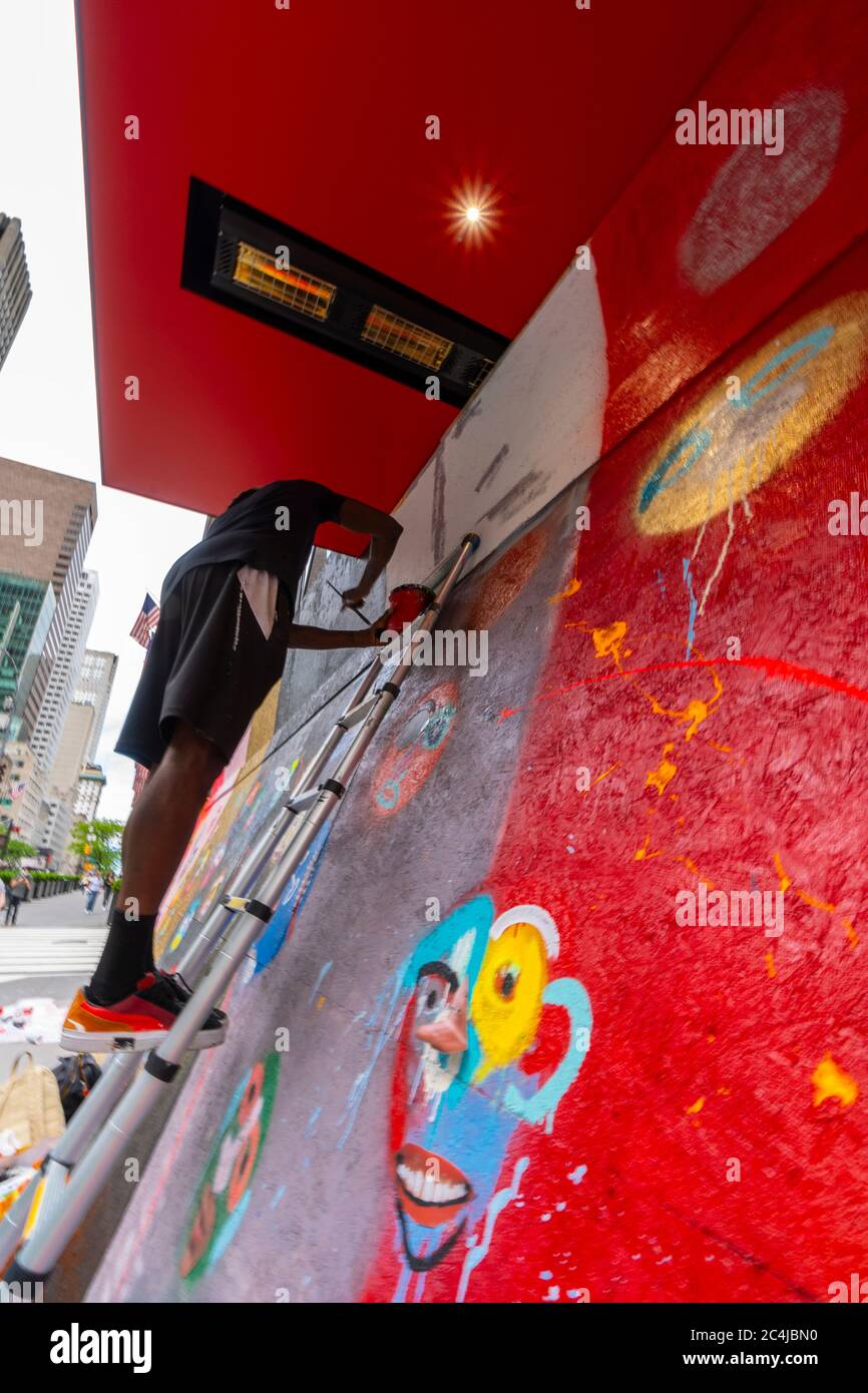 Artists paint murals to protest George Floyd's murder Stock Photo - Alamy