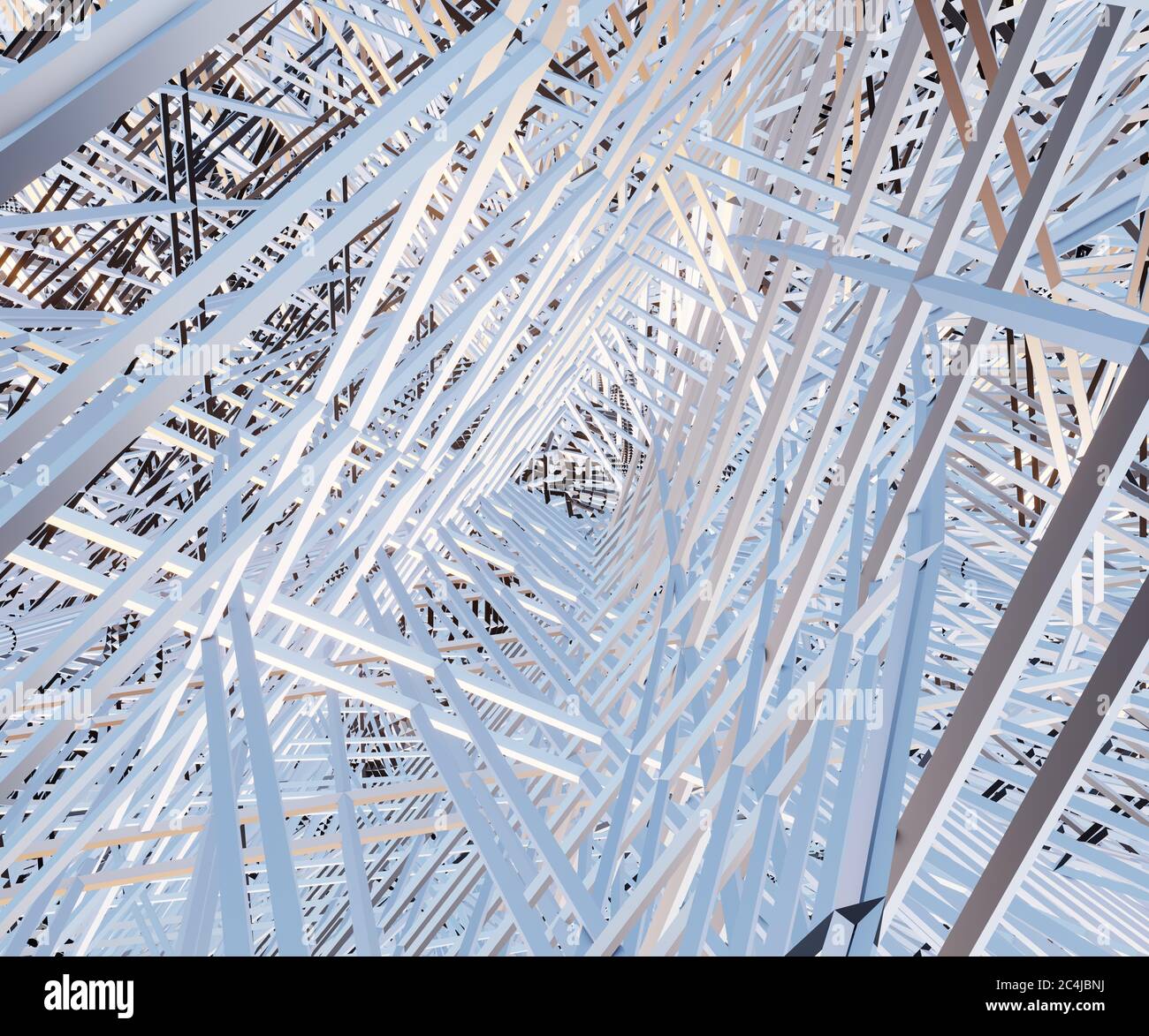 metal construction lines, metallic lines, 3d render Stock Photo - Alamy