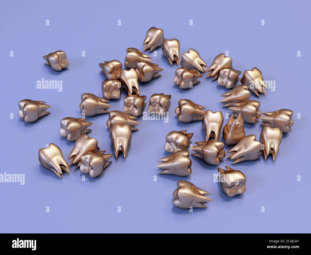 Golden molar teeth, gold crown teeth. 3d illustration Stock Photo - Alamy