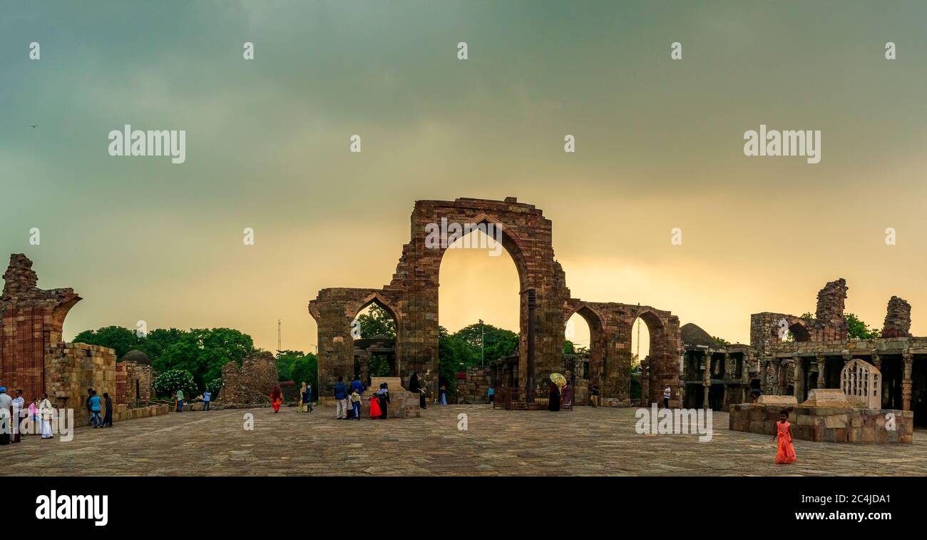 Qutub Minar Complex, Delhi, India; 16-Aug-2019; a view of the Qutub ...