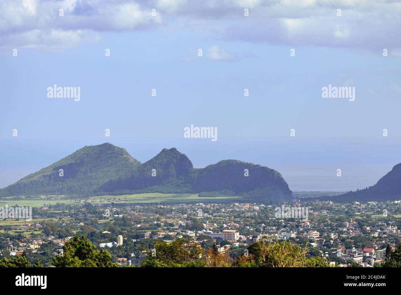 Mountain view in Mauritius, view form Curepipe Stock Photo - Alamy